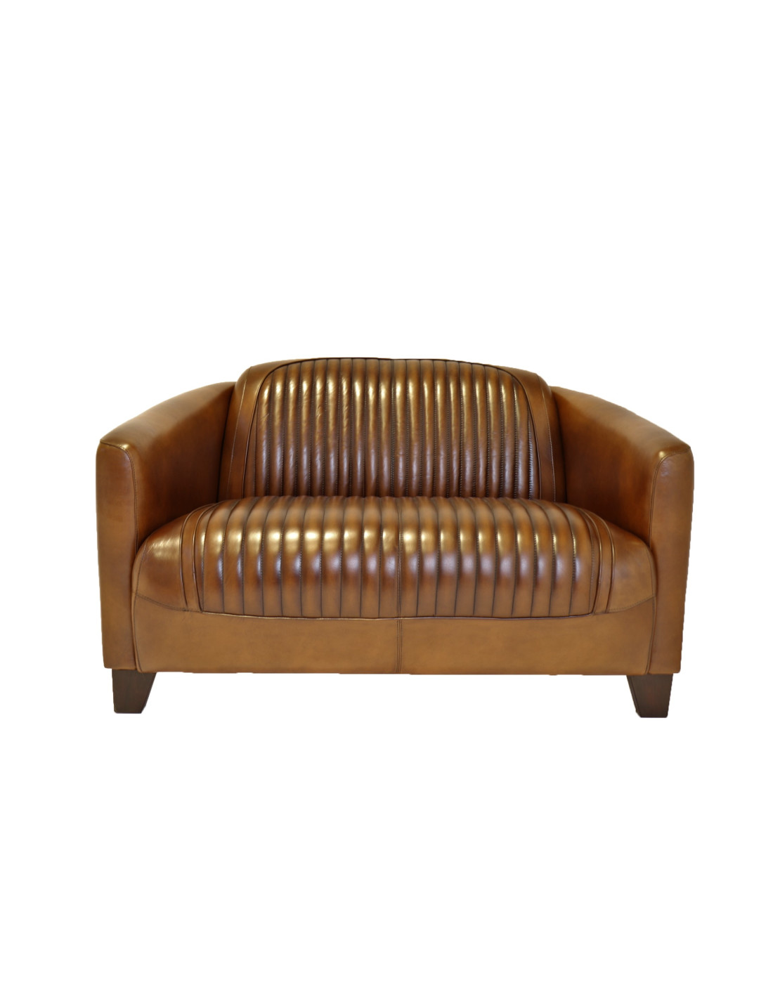 Côté Loges | Canapé N°1 2 places cuir style sport vintage